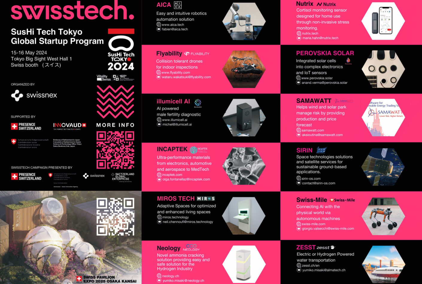 Swisstech Pavilion @ SusHi Tech Tokyo 2024 - Swissnex in Japan