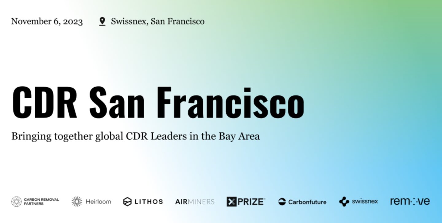 Carbon Dioxide Removal Conference San Francisco - Swissnex in San Francisco